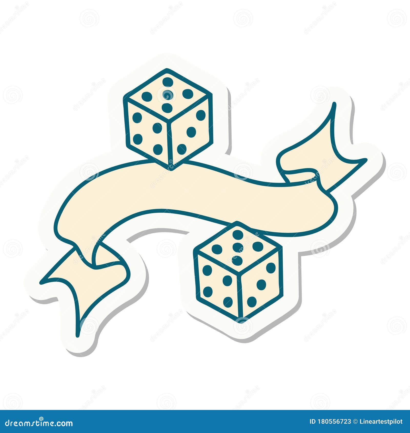 Tattoo Sticker with Banner of a Dice Stock Vector - Illustration of ...