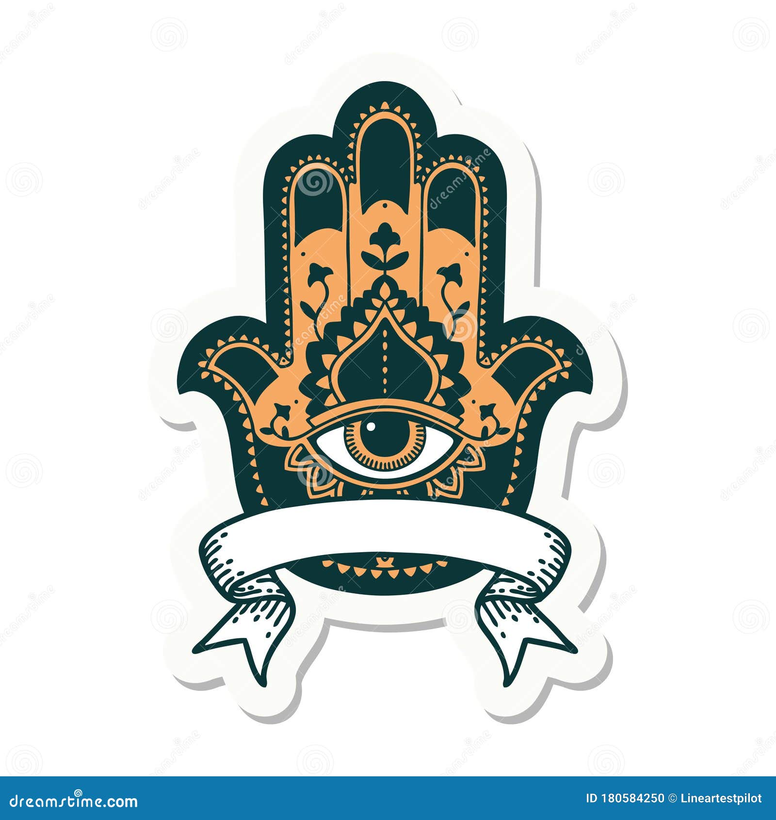 Tattoo Sticker with Banner of a Hamza Stock Vector - Illustration of ...