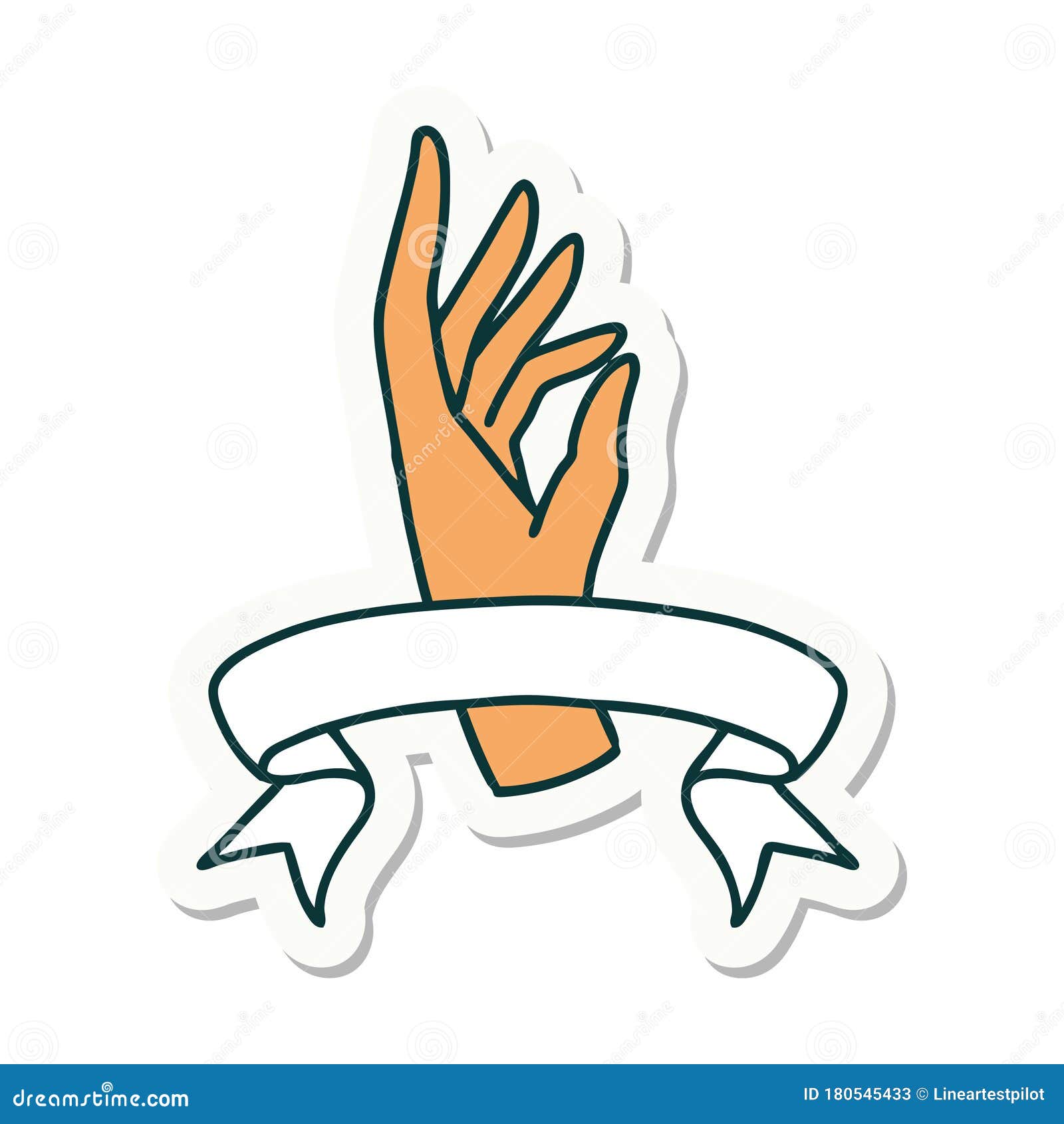 Tattoo Sticker with Banner of a Hand Stock Vector - Illustration of ...
