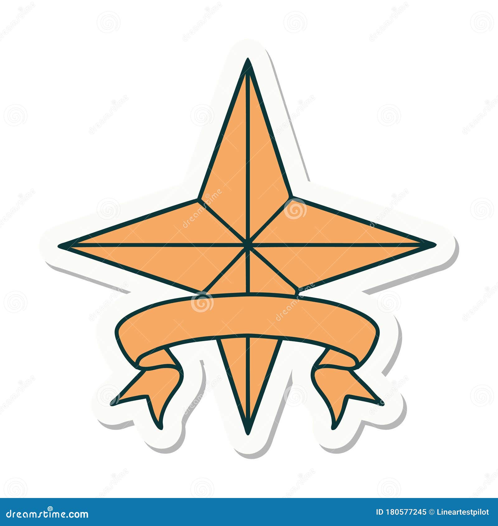 Tattoo Sticker with Banner of a Star Stock Vector - Illustration of ...
