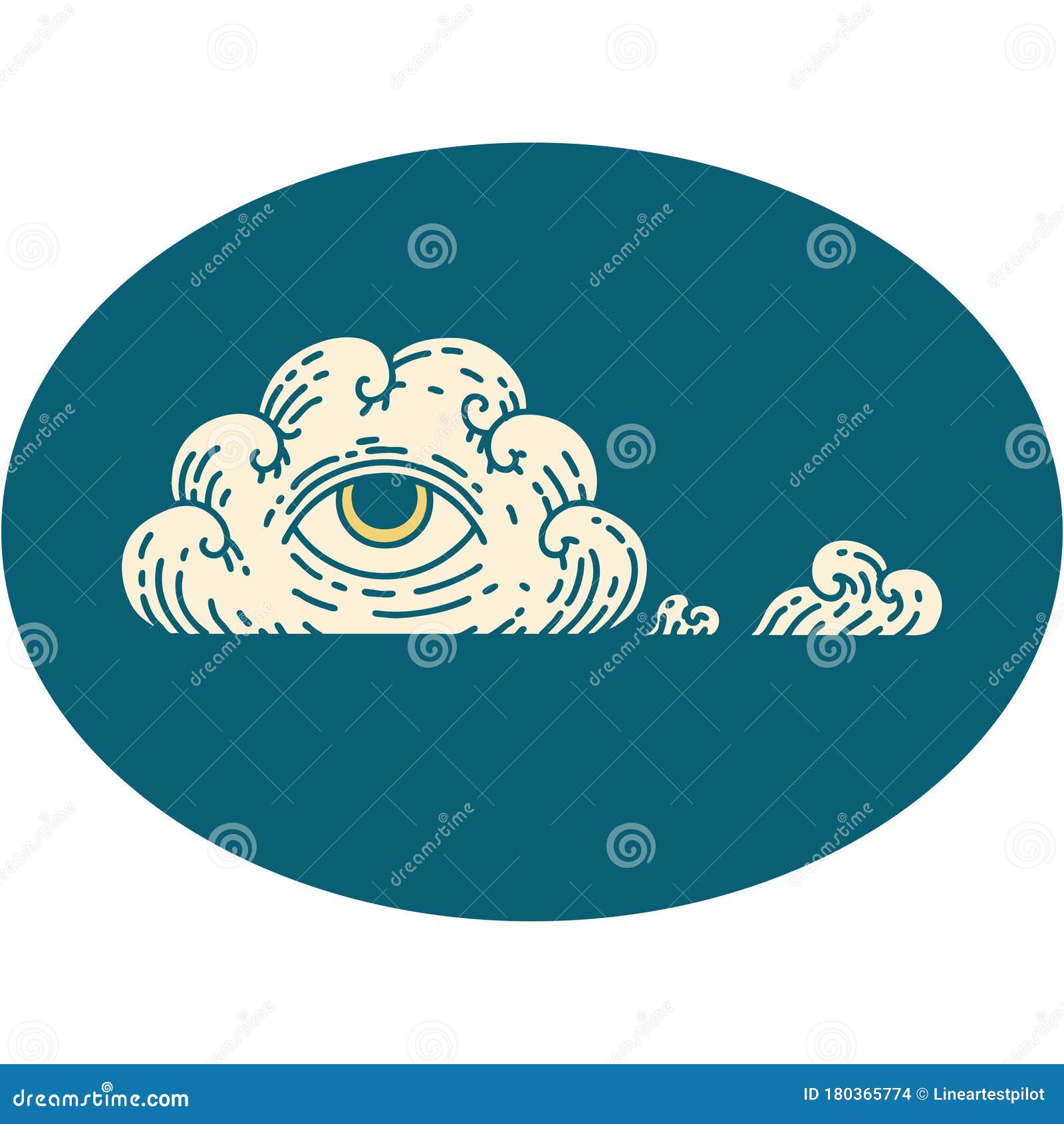 Tattoo Style Icon of an All Seeing Eye Cloud Stock Vector ...