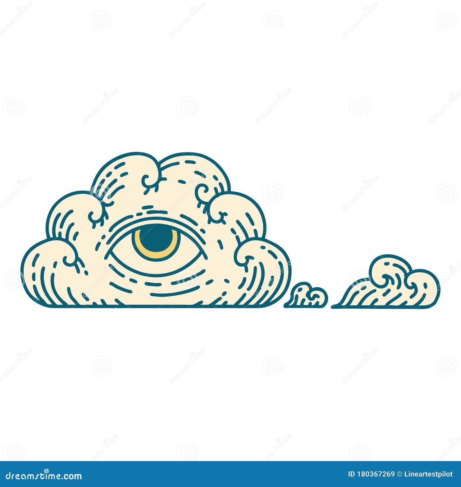 Tattoo Style Icon of an All Seeing Eye Cloud Stock Vector ...