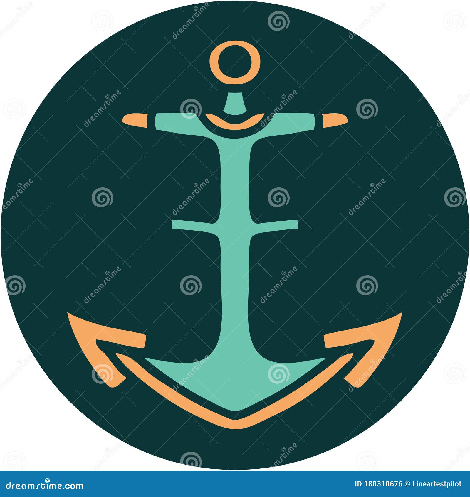 Tattoo Style Icon of an Anchor Stock Vector - Illustration of symbolic ...