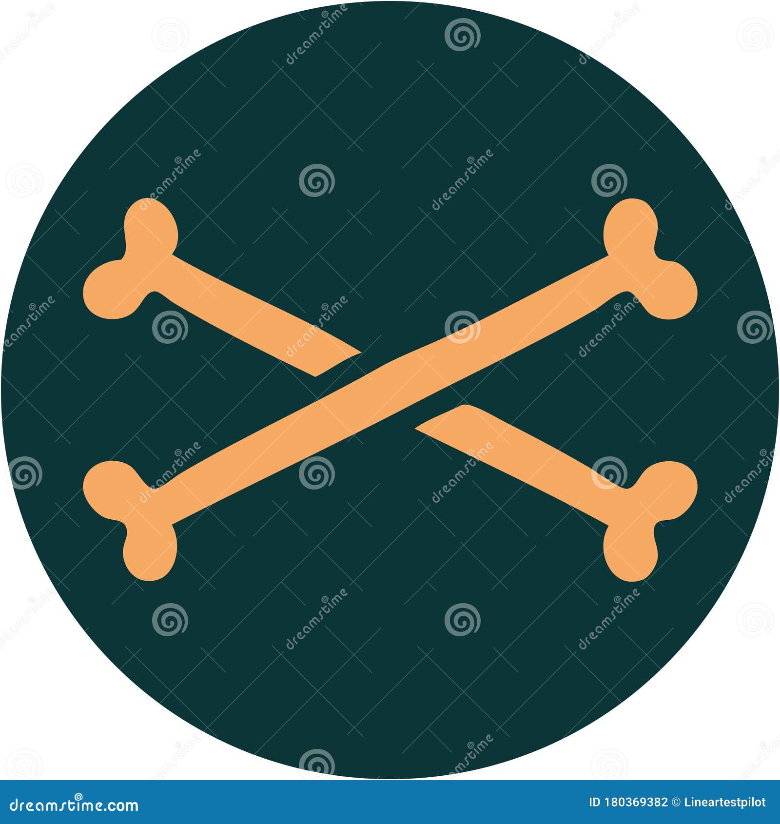 Tattoo Style Icon of Cross Bones Stock Vector - Illustration of symbol ...