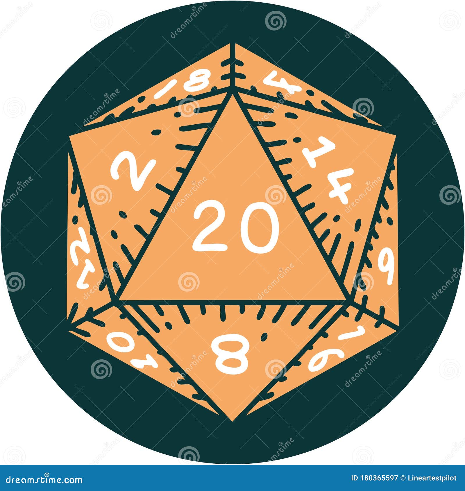 Tattoo Style Icon of a D20 Dice Stock Vector - Illustration of vintage ... Tattoo Style Icon of a D20 Dice Stock Vector - Illustration of vintage ...