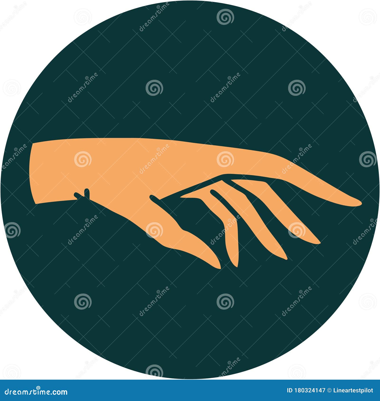 Tattoo Style Icon of a Hand Stock Vector - Illustration of drawing ...