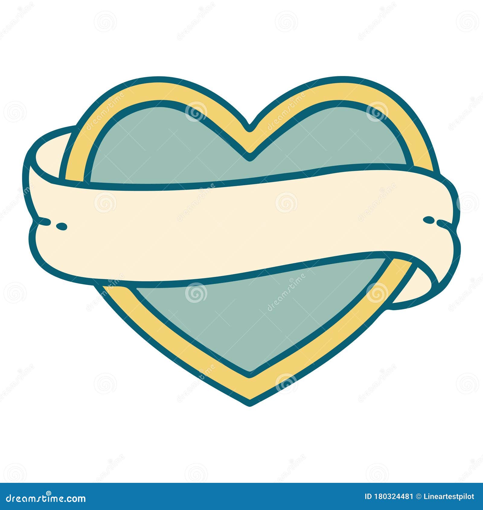 Tattoo Style Icon of a Heart and Banner Stock Vector - Illustration of ...