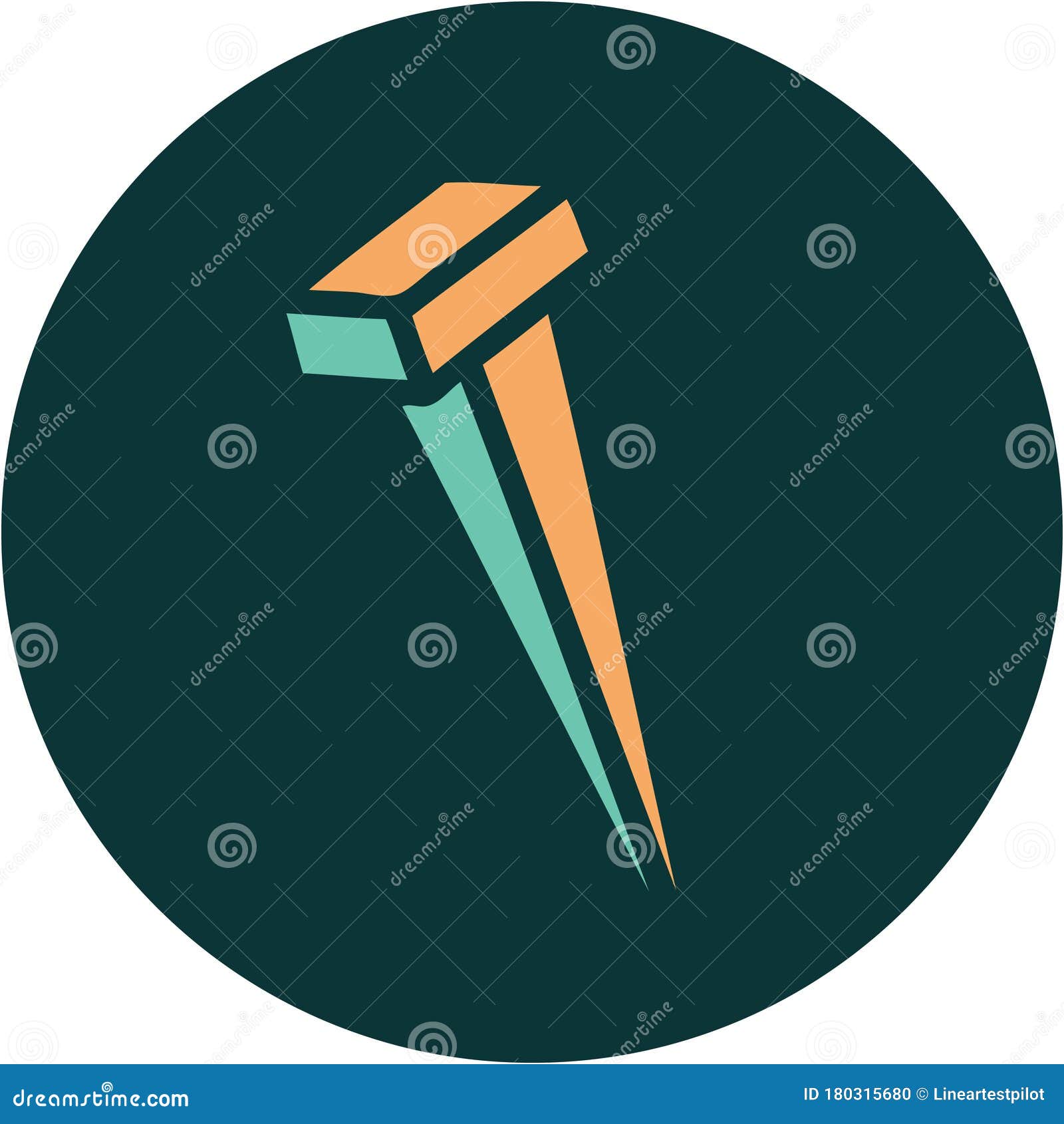 Tattoo Style Icon of Iron Nail Stock Vector - Illustration of design ...
