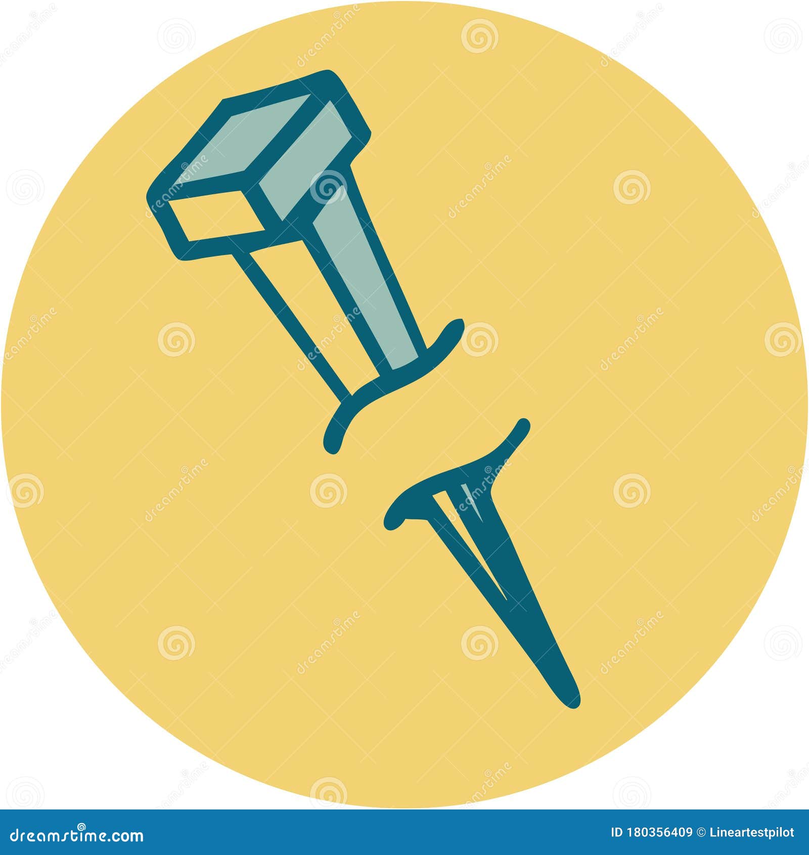 Tattoo Style Icon of Iron Nail Stock Vector - Illustration of sign ...