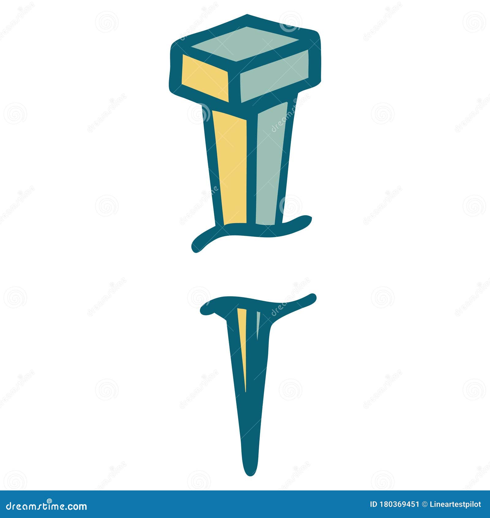 Tattoo Style Icon of Iron Nail Stock Vector - Illustration of drawing ...