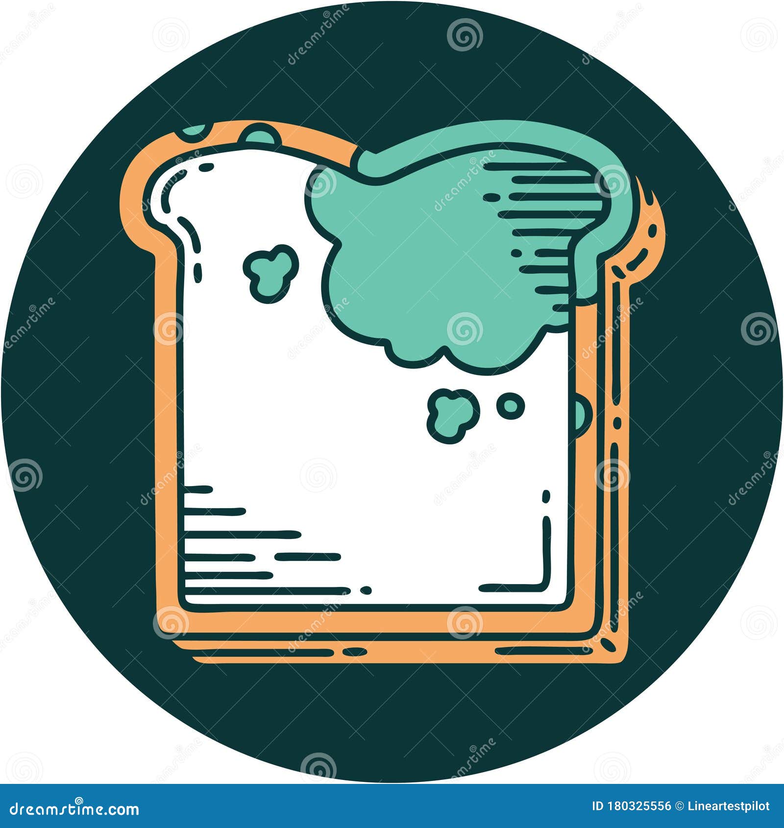 Tattoo Style Icon of a Mouldy Bread Stock Vector - Illustration of ...