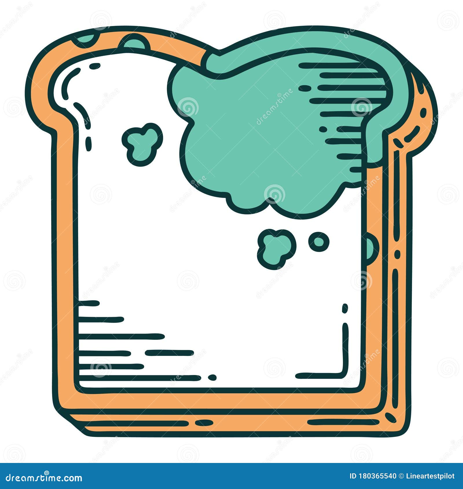 Tattoo Style Icon of a Mouldy Bread Stock Vector - Illustration of sign ...