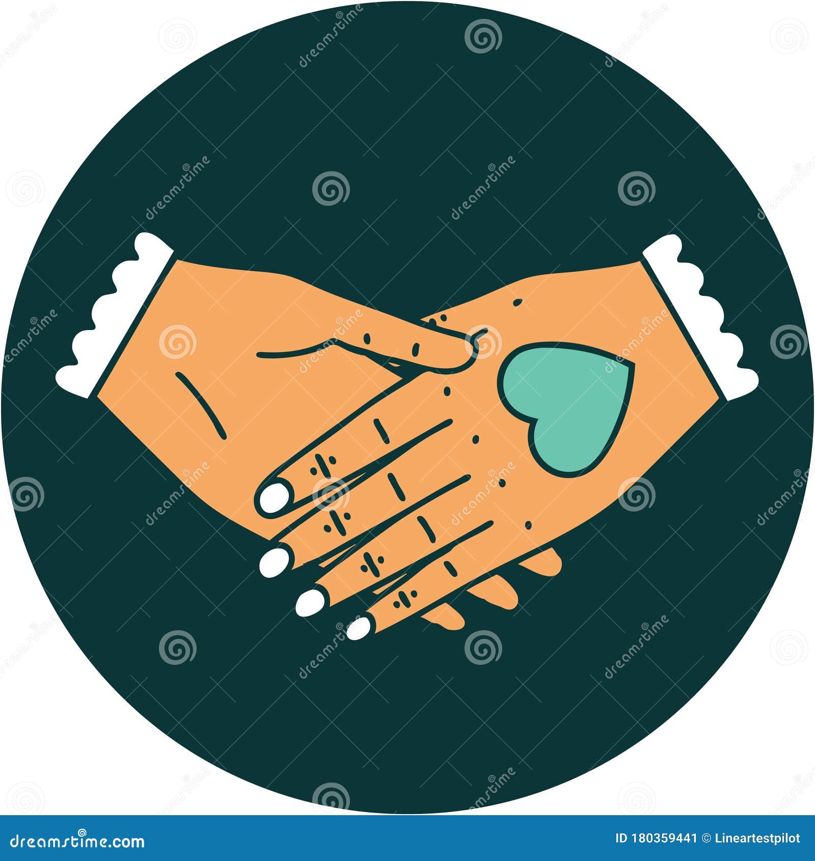 Tattoo Style Icon of a Pair of Hands Stock Vector - Illustration of ...