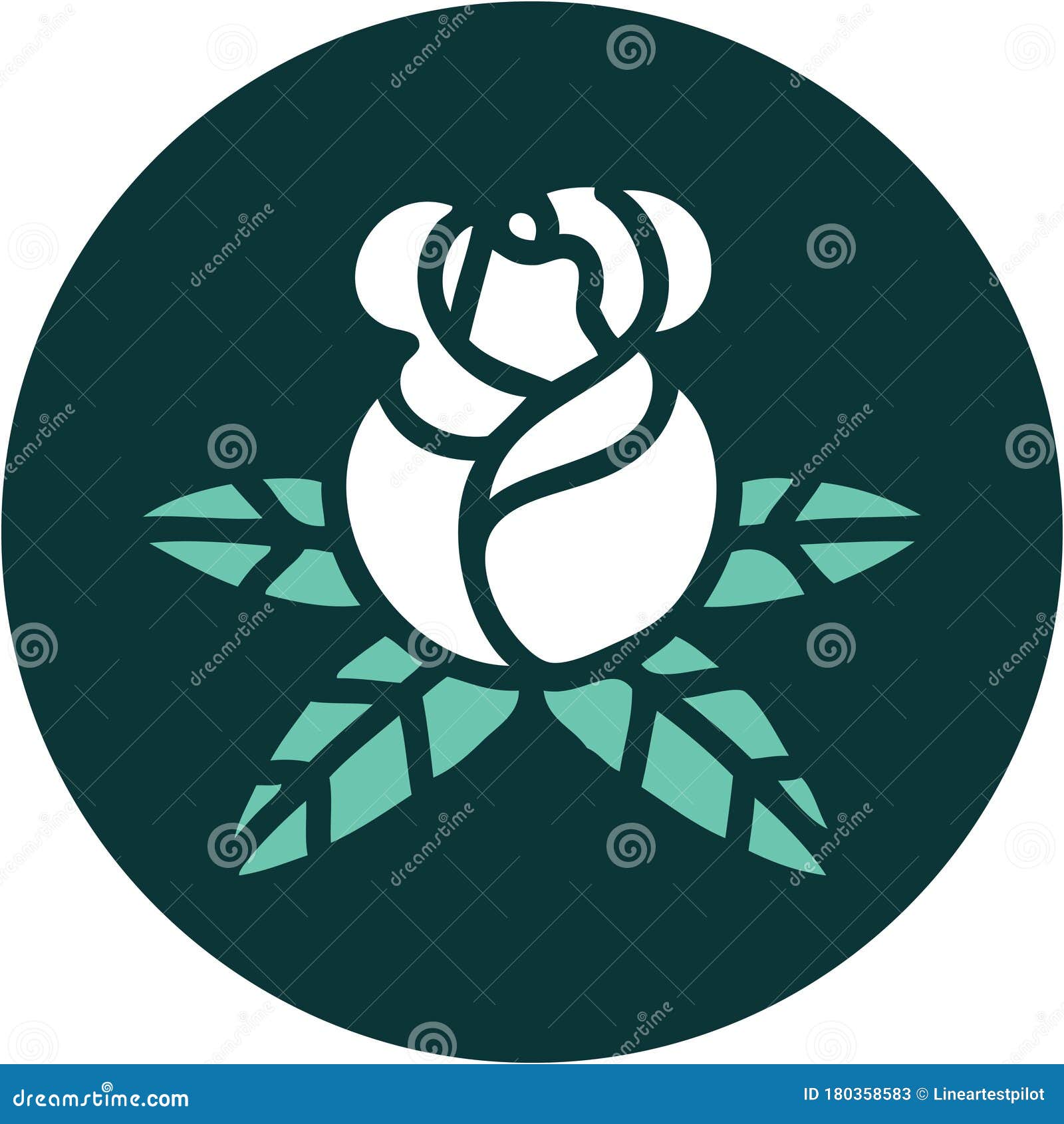 Tattoo Style Icon of a Single Rose Stock Vector - Illustration of ...