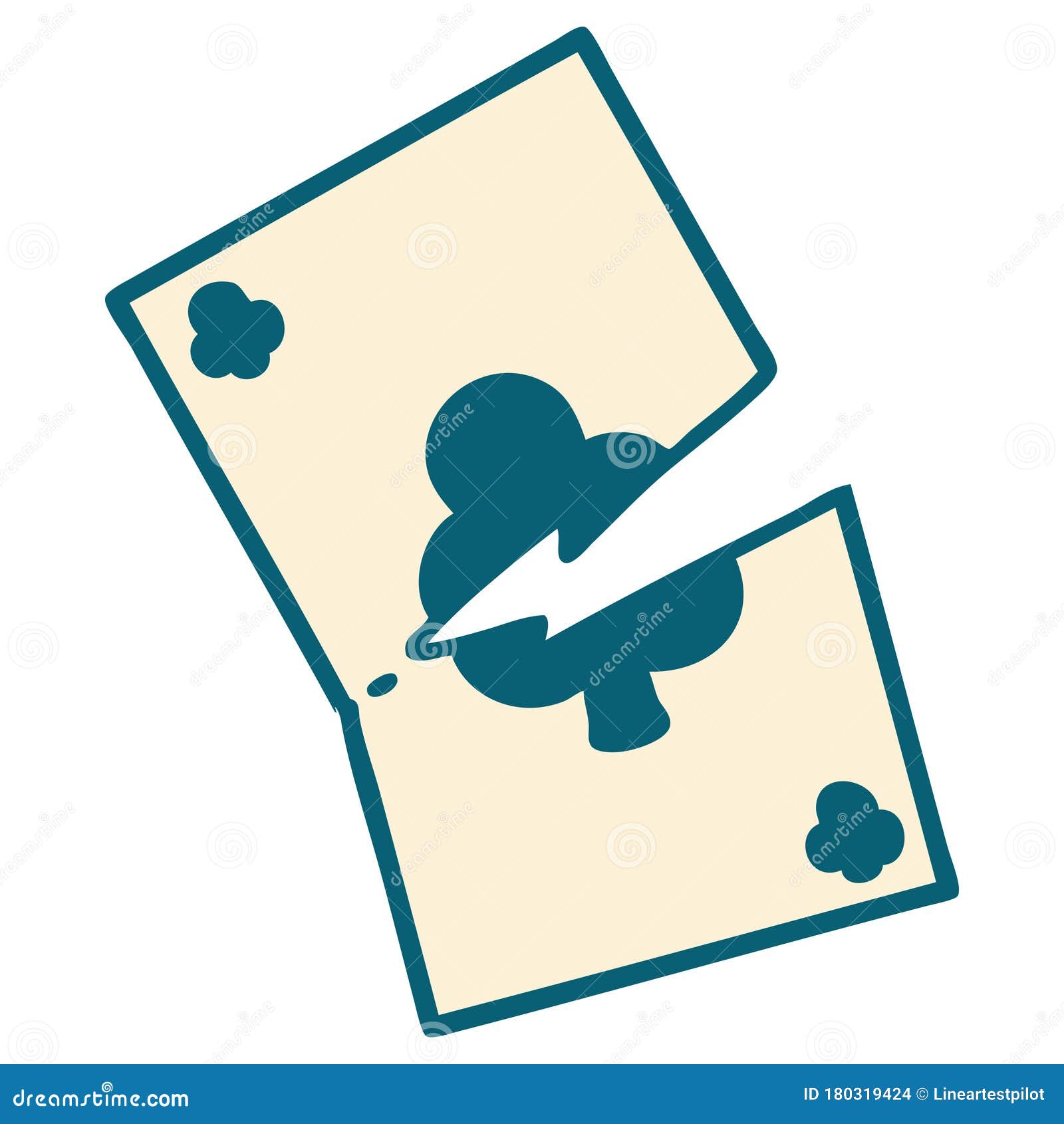 Tattoo Style Icon of a Torn Card Stock Vector - Illustration of ...