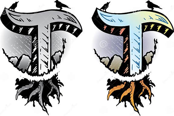 Tattoo style letter T stock vector. Illustration of symbol - 6810242