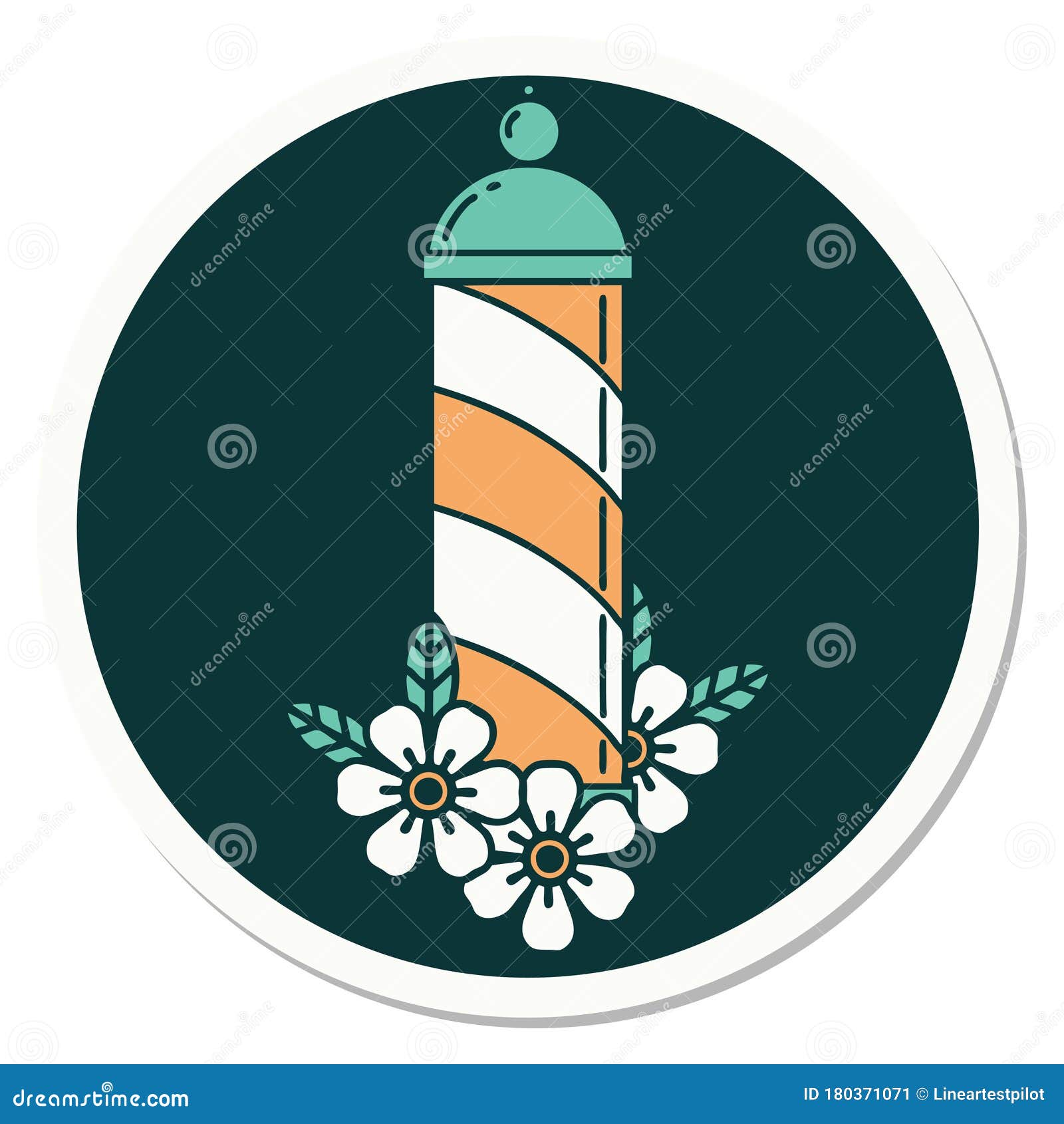 Barbers Pole. Outdoor Sign Used To Signify Work Place For Cutting ...