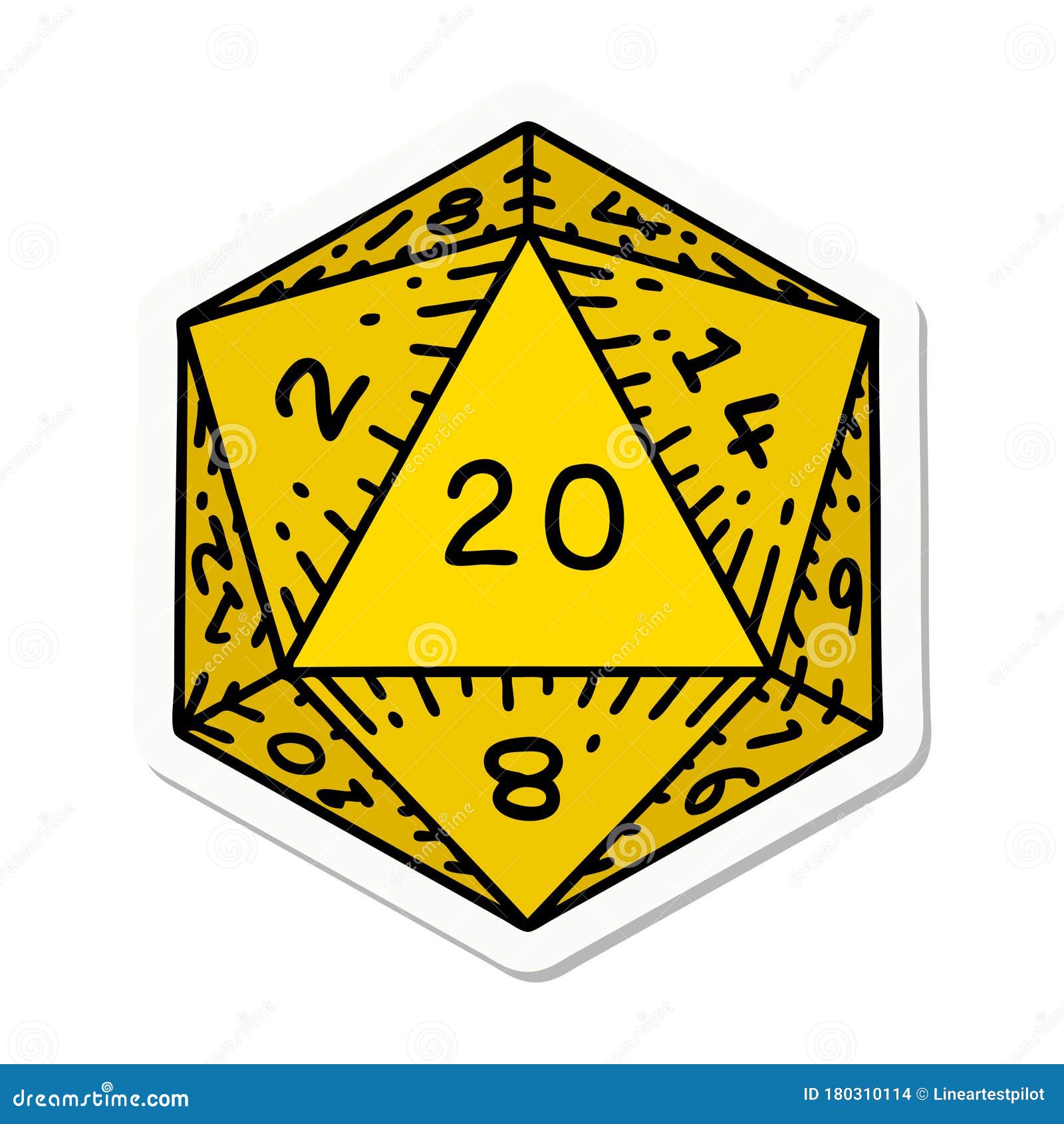 Tattoo Style Sticker of a D20 Dice Stock Vector - Illustration of ...