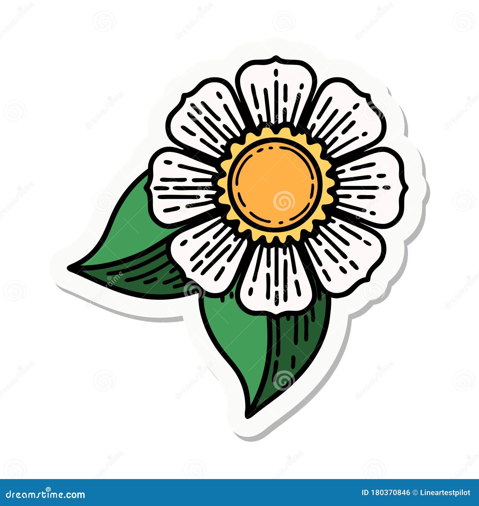 Tattoo Style Sticker of a Flower Stock Vector - Illustration of tattoos ...