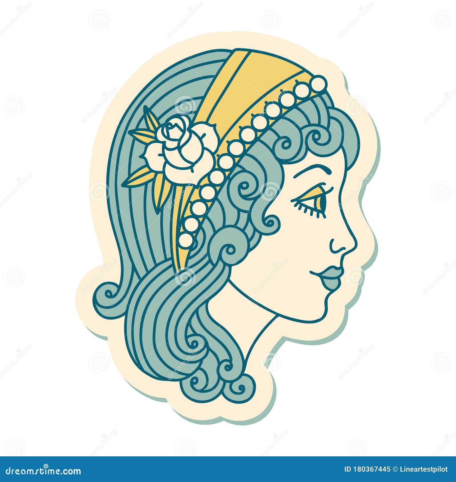 Tattoo Style Sticker of a Gypsy Head Stock Vector - Illustration of ...