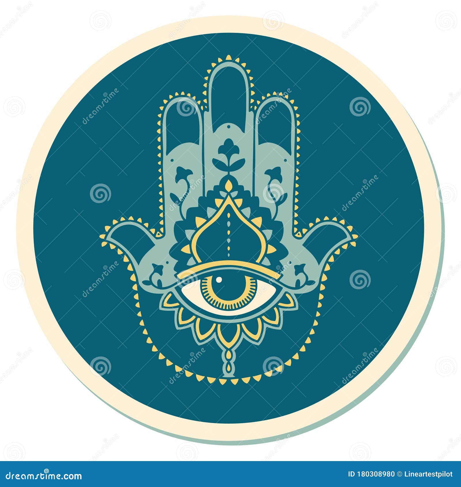 Tattoo Style Sticker of a Hamza Stock Vector - Illustration of sign ...
