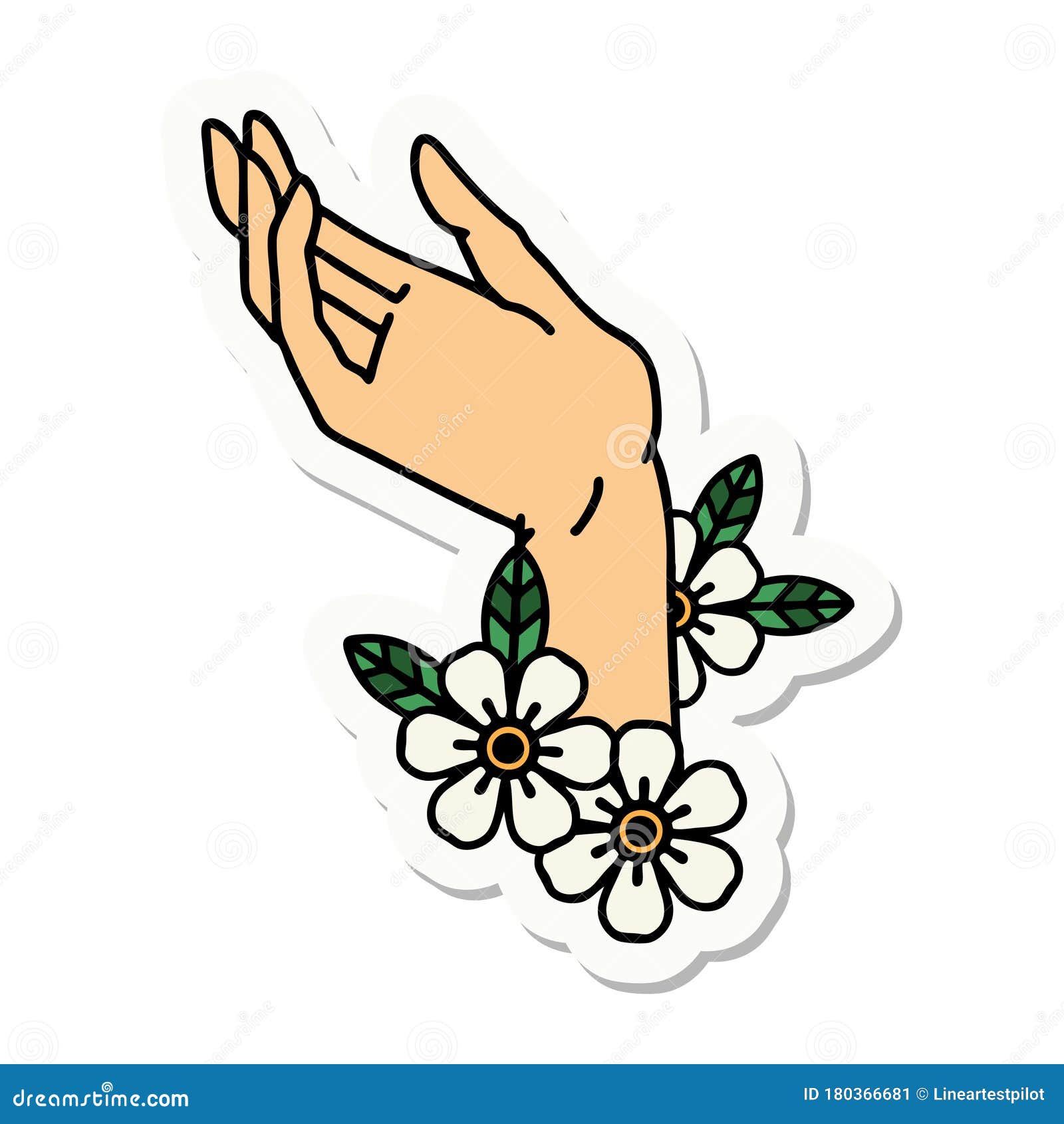 Tattoo Style Sticker of a Hand Stock Vector - Illustration of style ...
