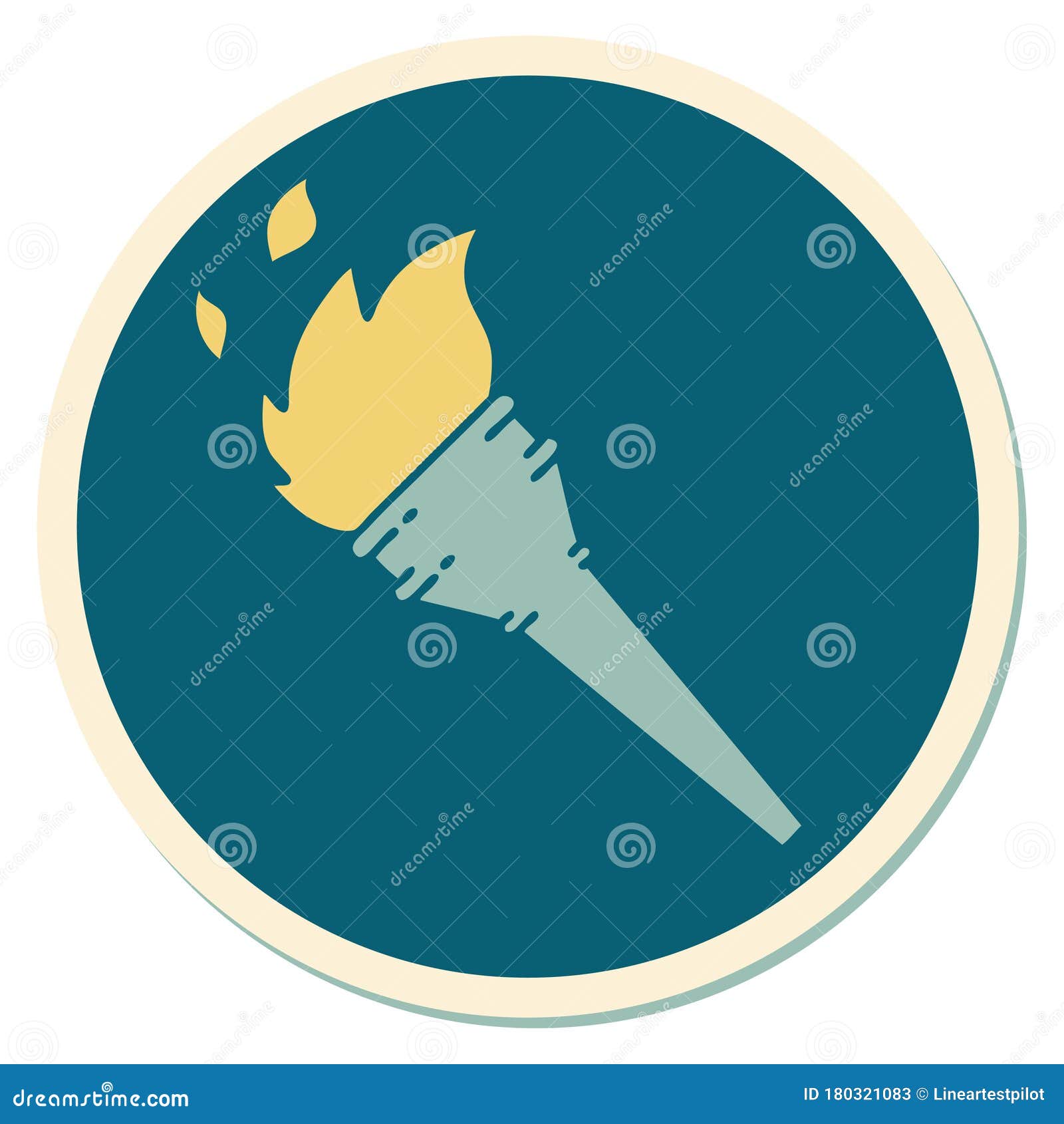 Tattoo Style Sticker of a Lit Torch Stock Vector - Illustration of ...