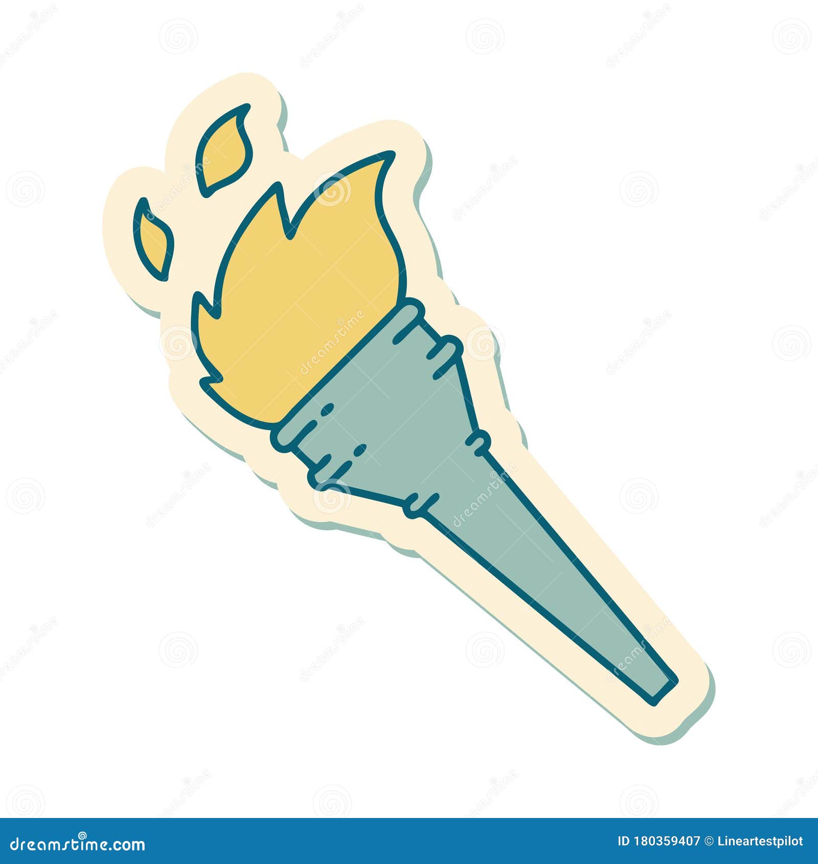 Tattoo Style Sticker of a Lit Torch Stock Vector - Illustration of ...
