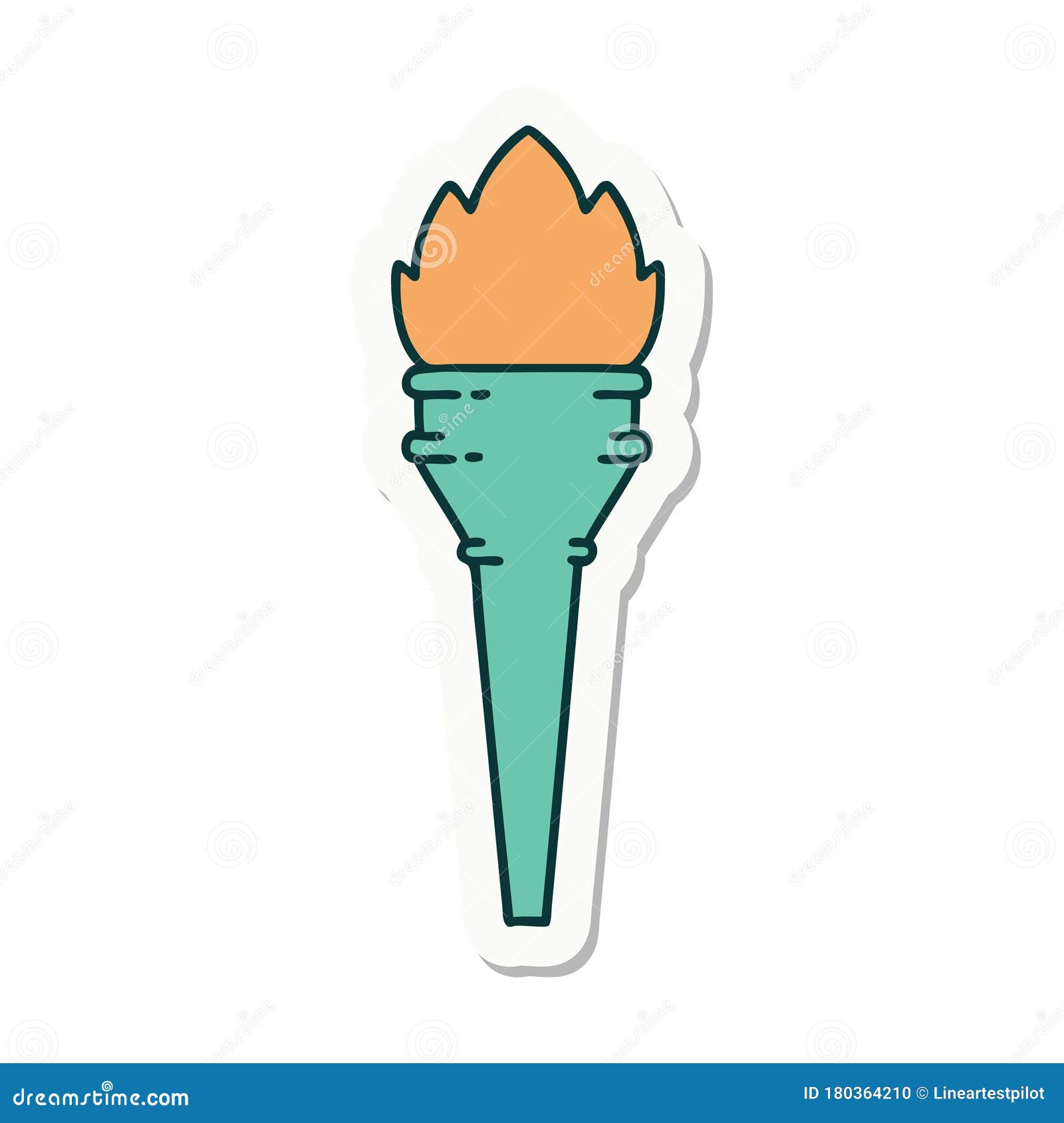 Tattoo Style Sticker of a Lit Torch Stock Vector - Illustration of ...