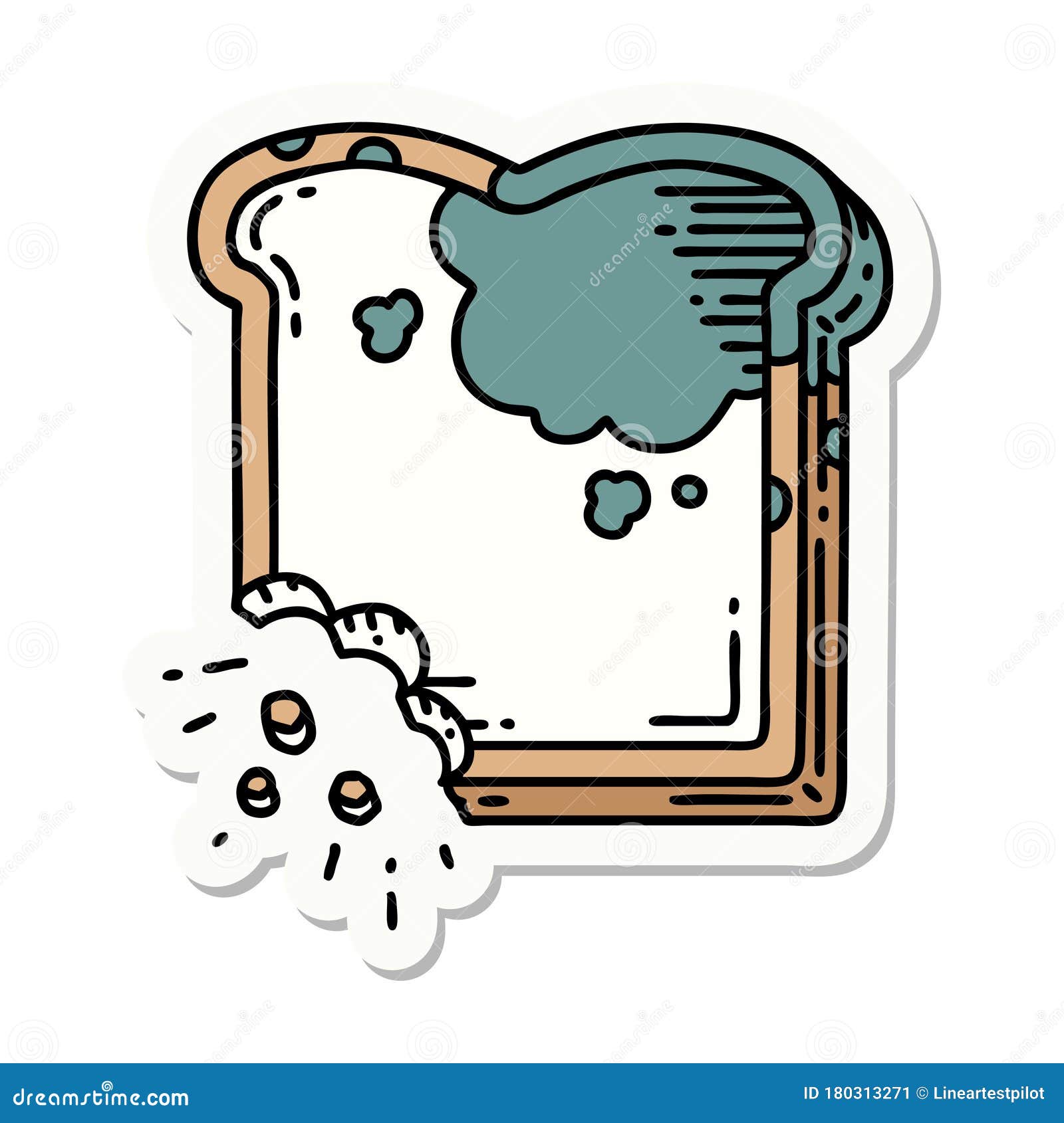 Tattoo Style Sticker of a Mouldy Bread Stock Vector - Illustration of ...