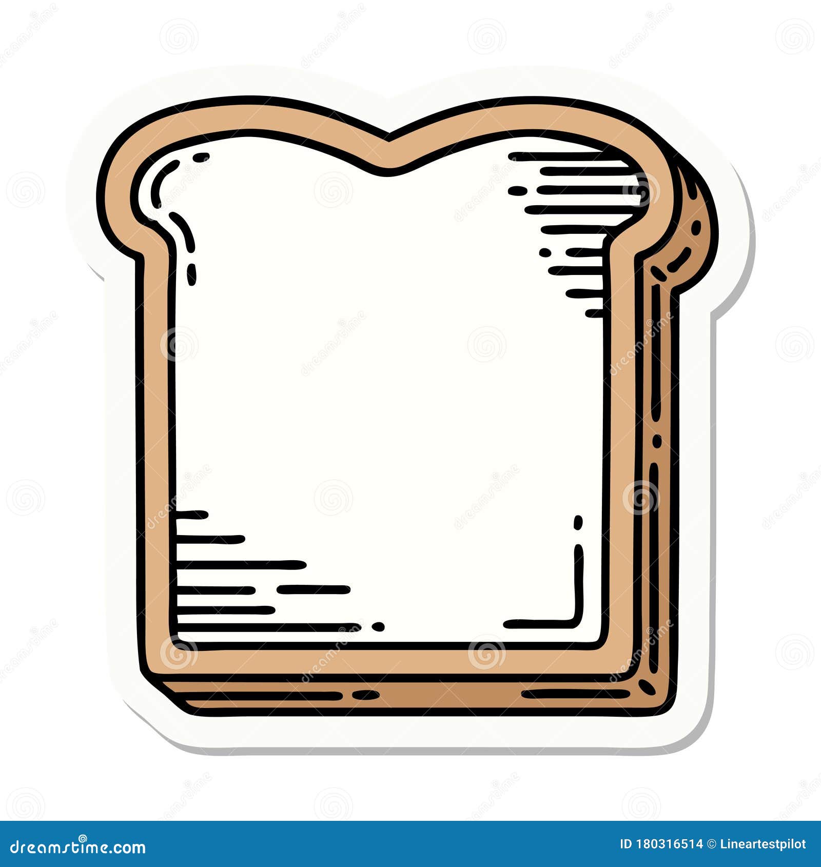 Tattoo Style Sticker of a Slice of Bread Stock Vector - Illustration of ...