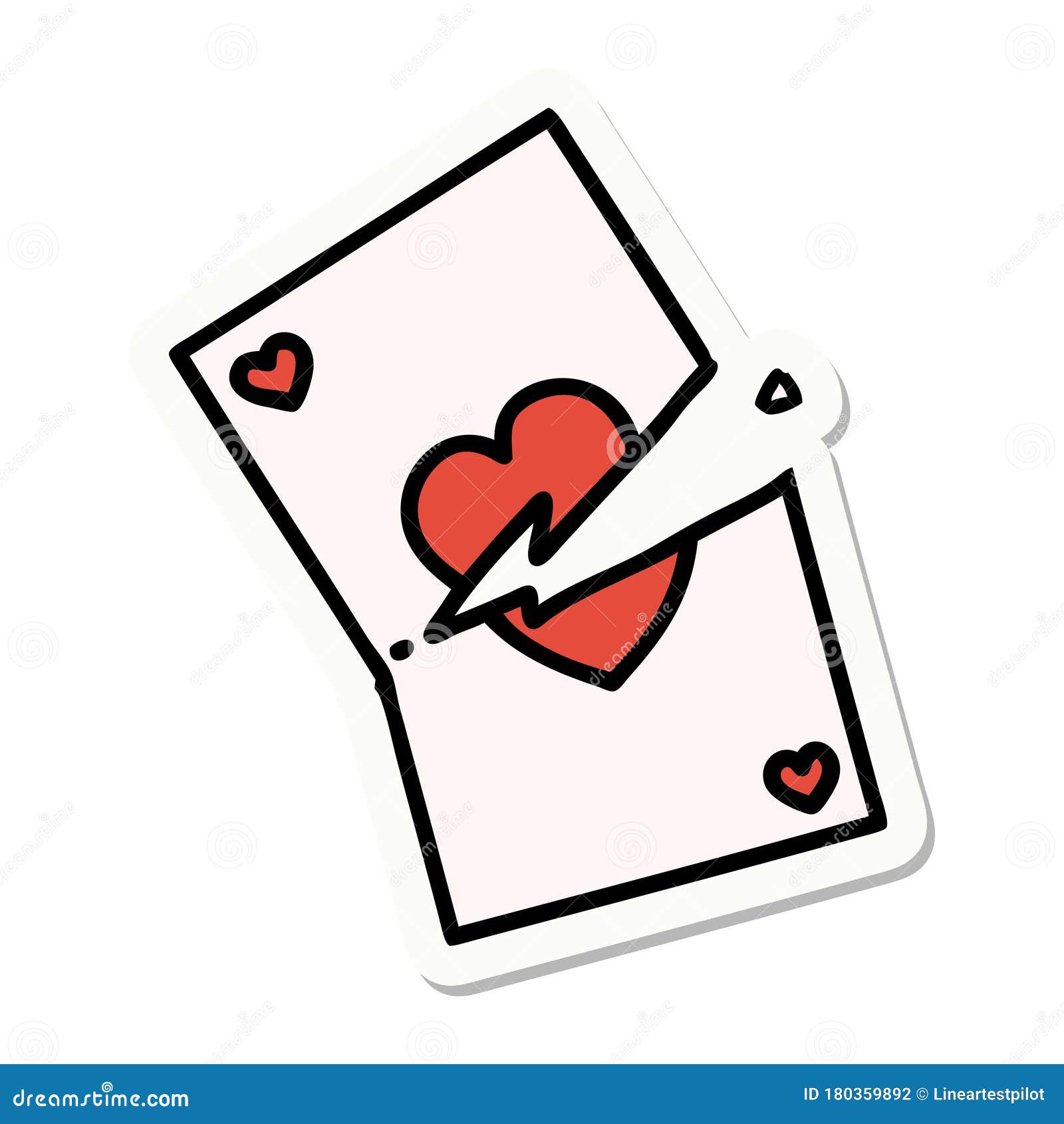 Tattoo Style Sticker of a Torn Card Stock Vector - Illustration of ...