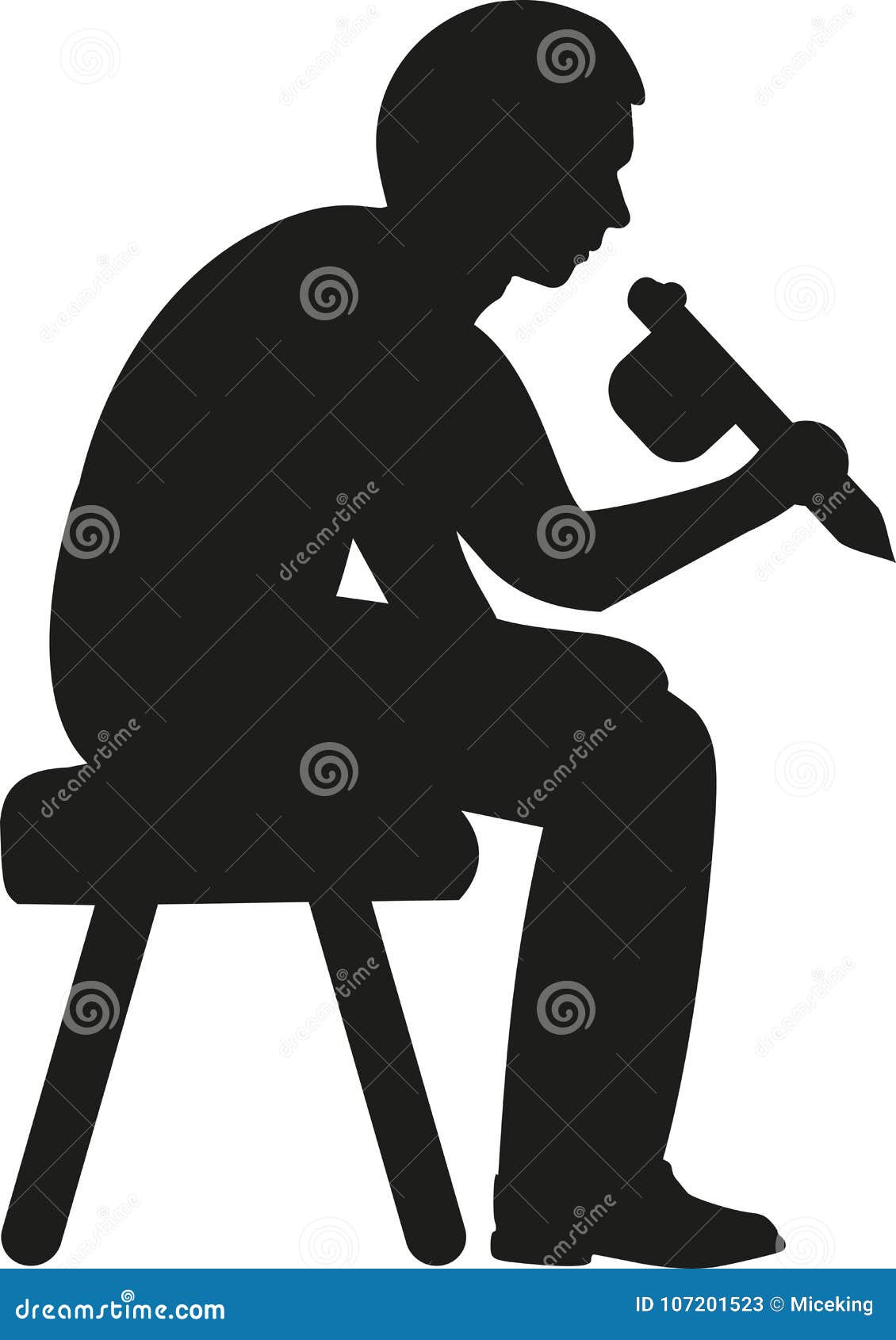 Tattooist Silhouette Vector Stock Vector - Illustration of tattooing ...