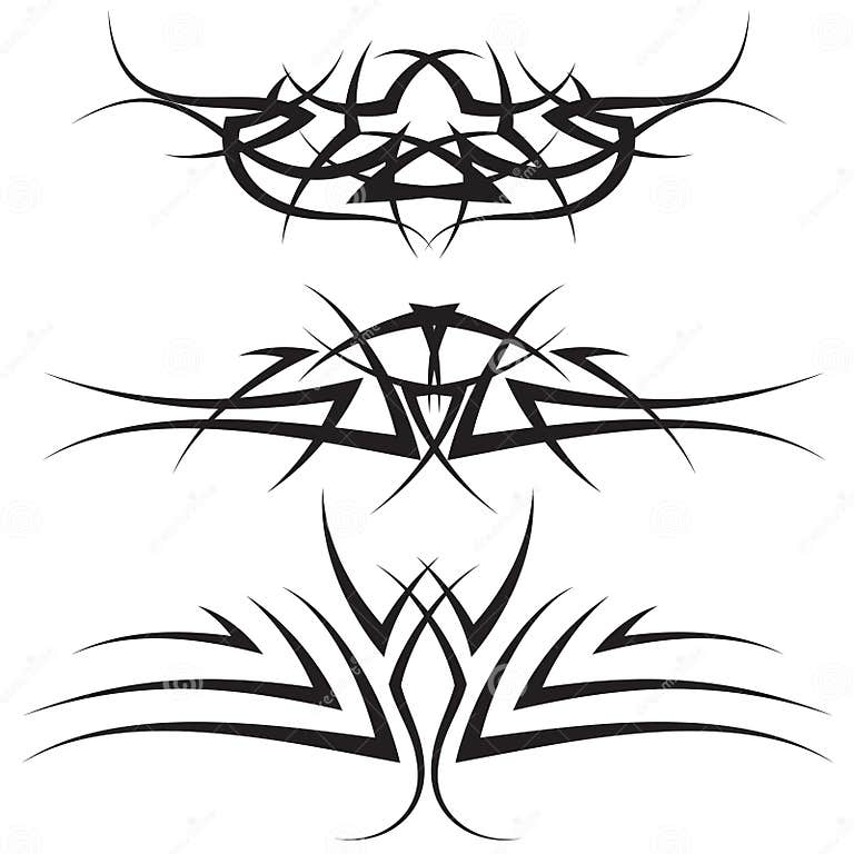 Tattoos set stock vector. Illustration of dingbats, design - 10946591