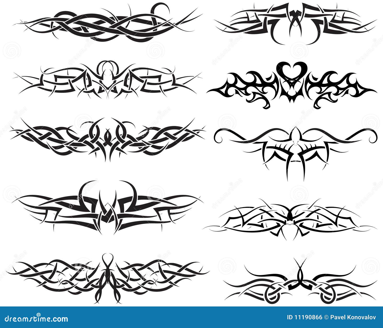 Tattoos set stock vector. Illustration of design, elements - 11190866