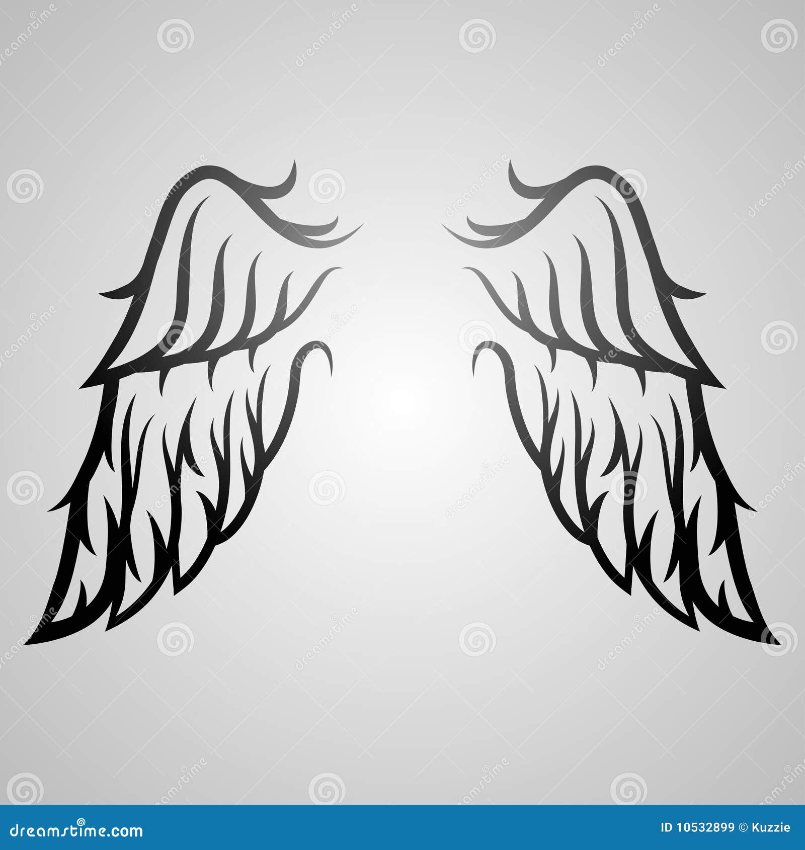Tatuagem da asa ilustração stock. Ilustração de vôo, medieval - 10532899