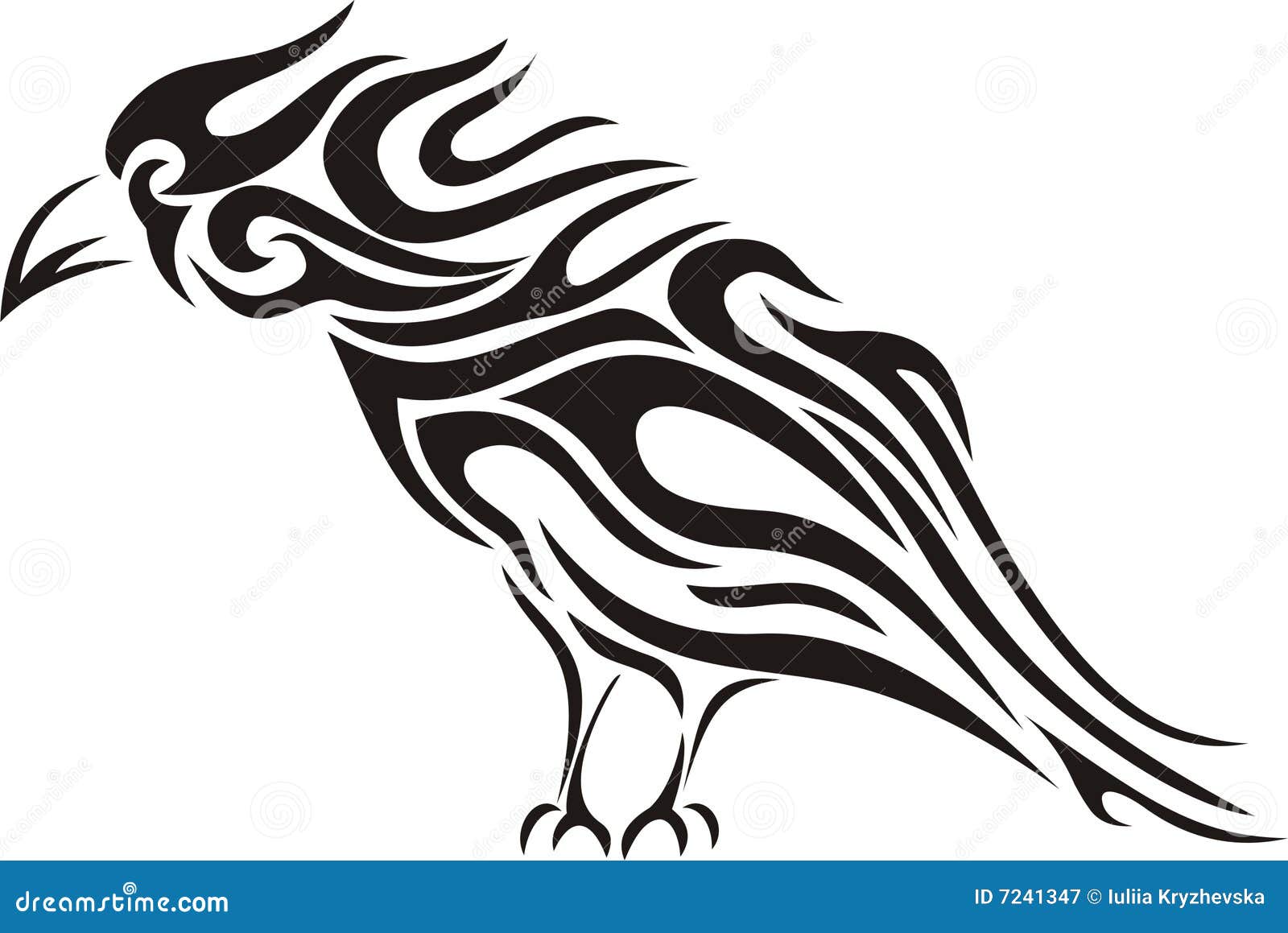 Tatuagem tribal do corvo ilustração do vetor. Ilustração de isolado ...