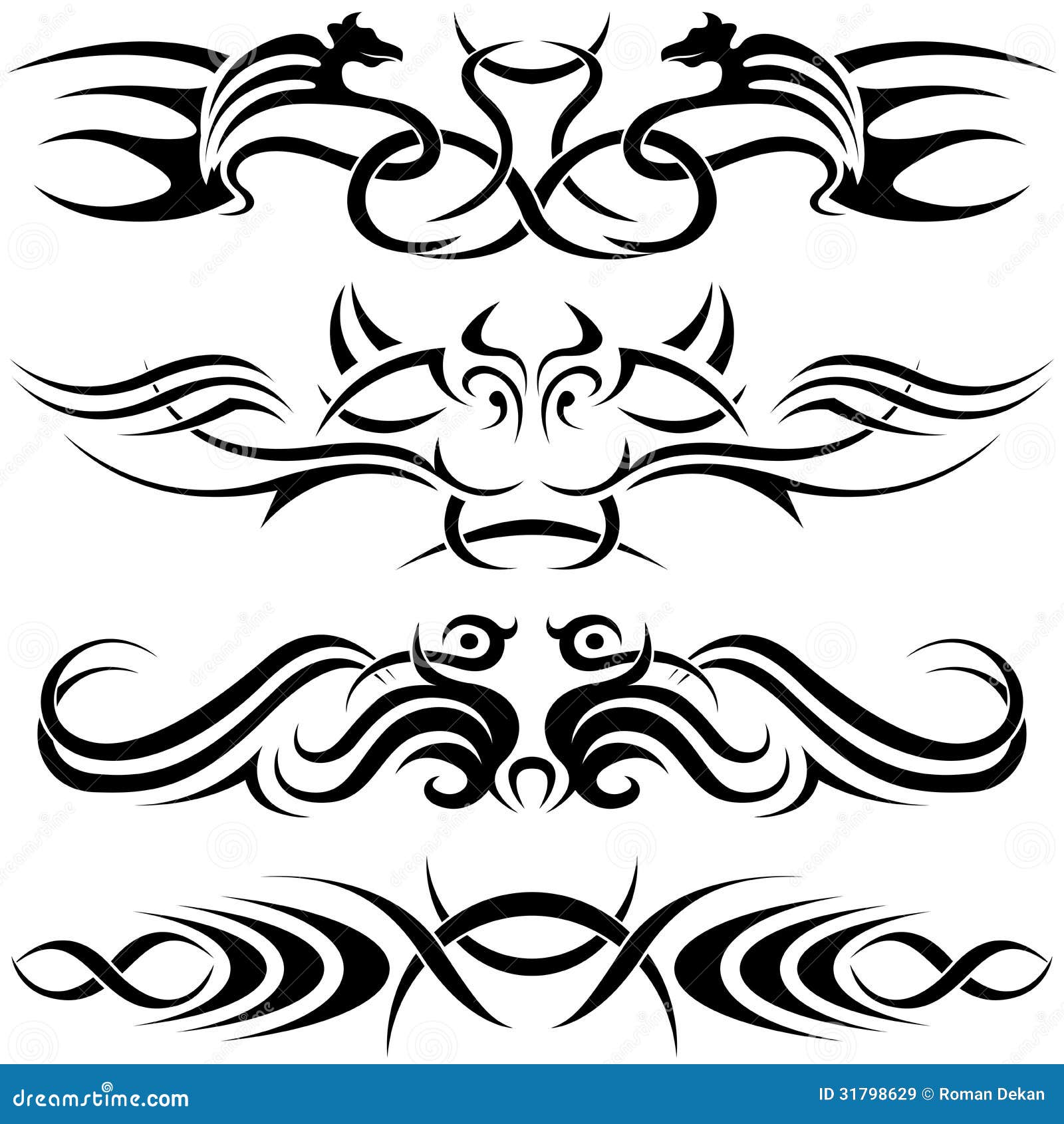 Tatuaggi tribali illustrazione vettoriale. Illustrazione di decorazione ...