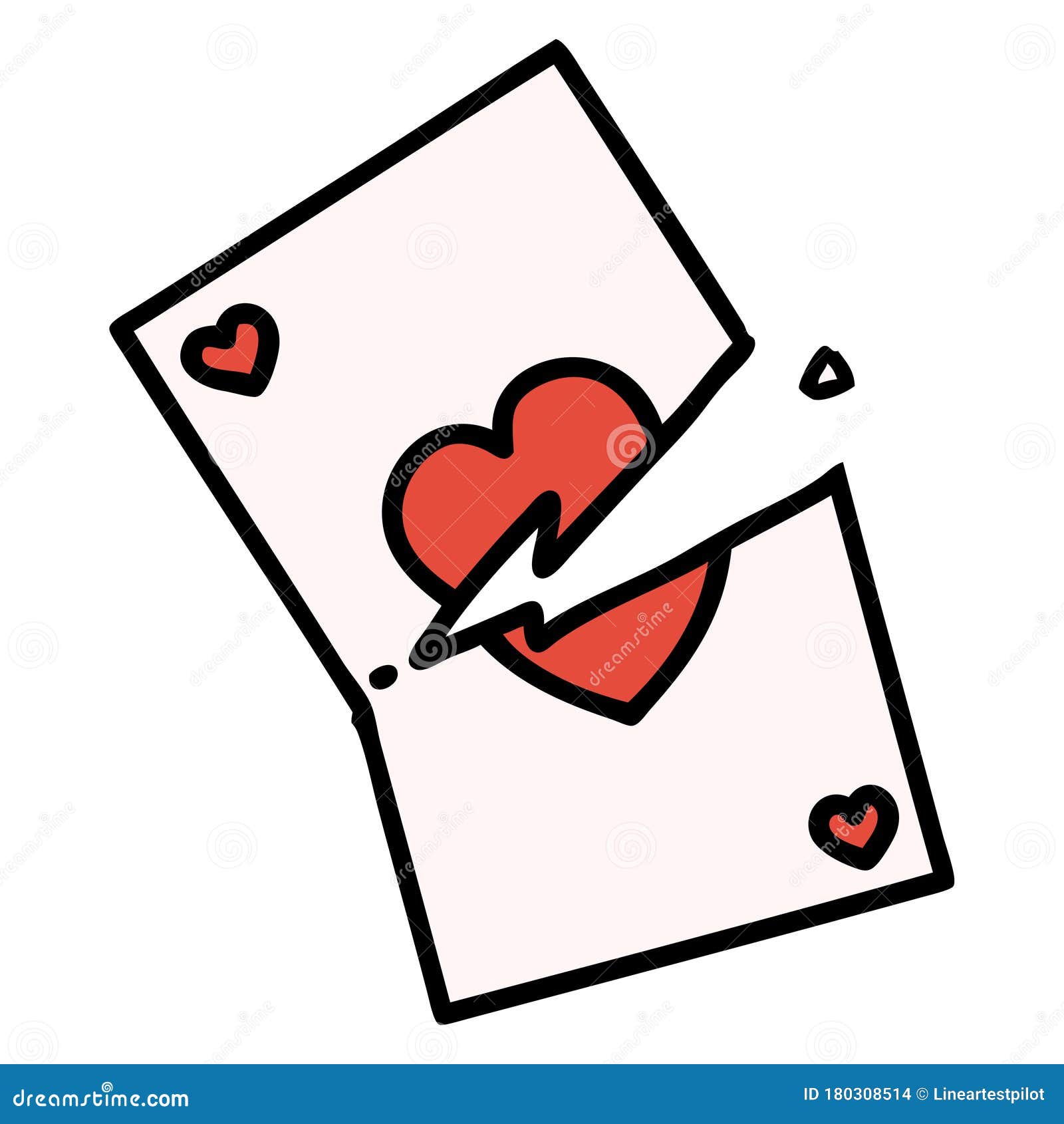 Tatuaje Tradicional De Una Tarjeta Rota Ilustración del Vector ...