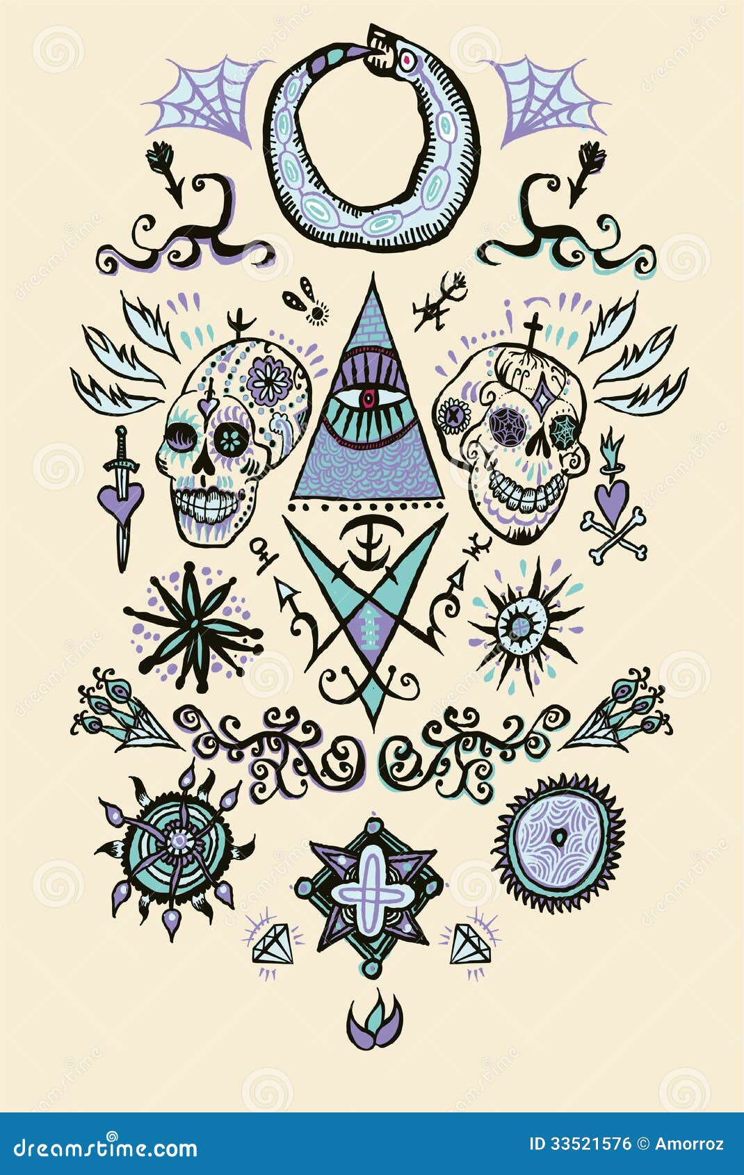 Tatuaje. vector ilustración del vector. Ilustración de fuerza - 33521576