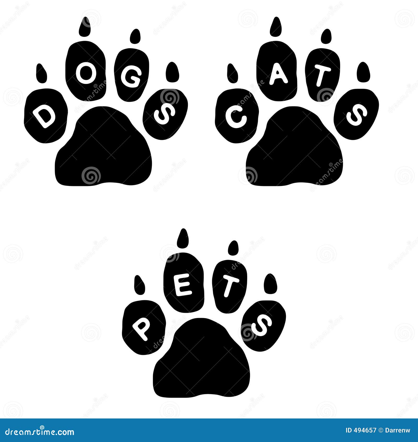 Tatzen u. Text stock abbildung. Illustration von hund, dargestellt - 494657