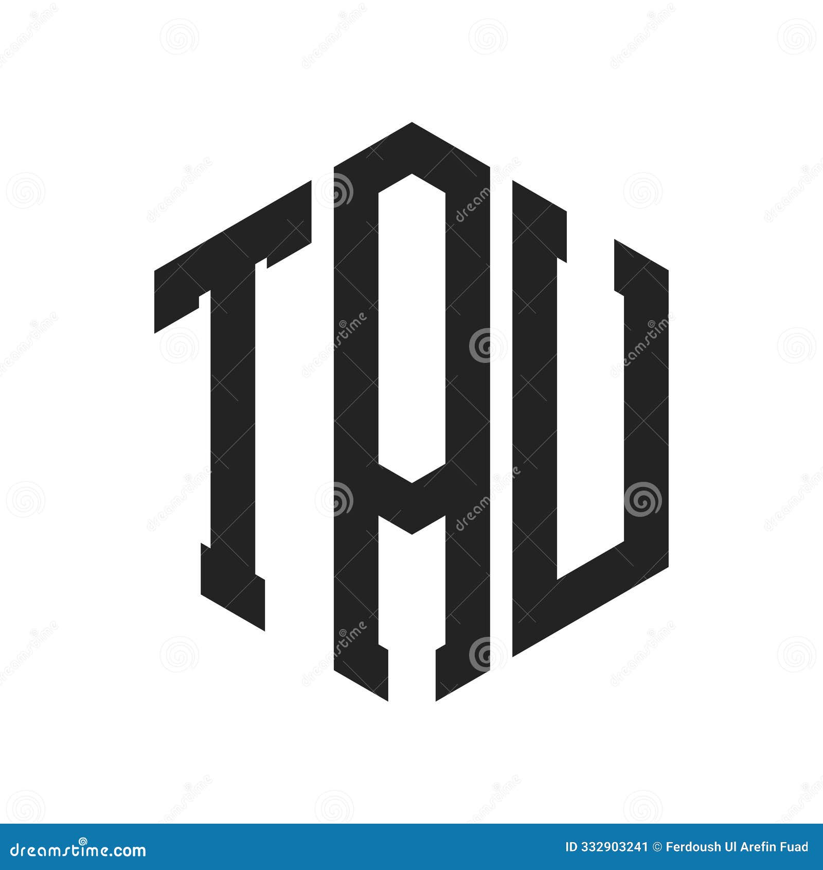 TAU Logo Design. Initial Letter TAU Monogram Logo Using Hexagon Shape ...