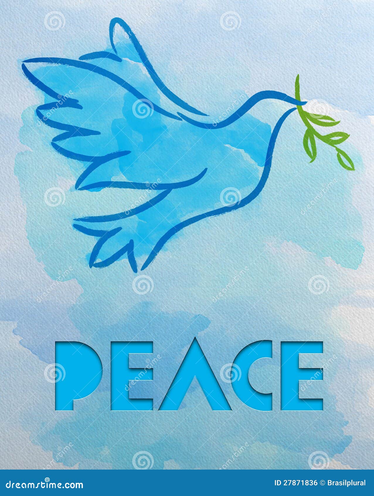 Taube â Symbol Des Friedens Stock Abbildung - Illustration von pinsel ...