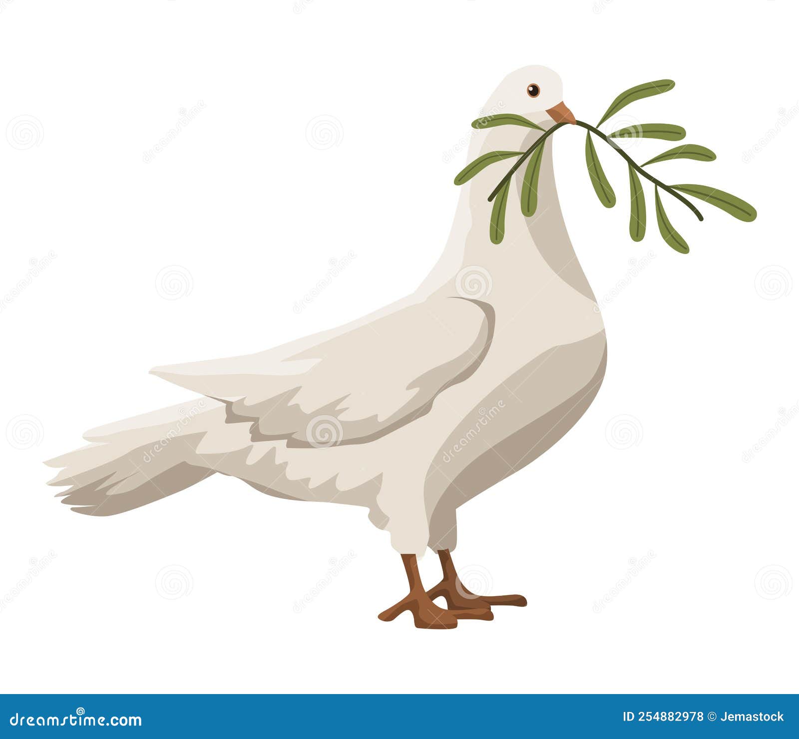 Taube mit Olivenzweig vektor abbildung. Illustration von allegorie ...