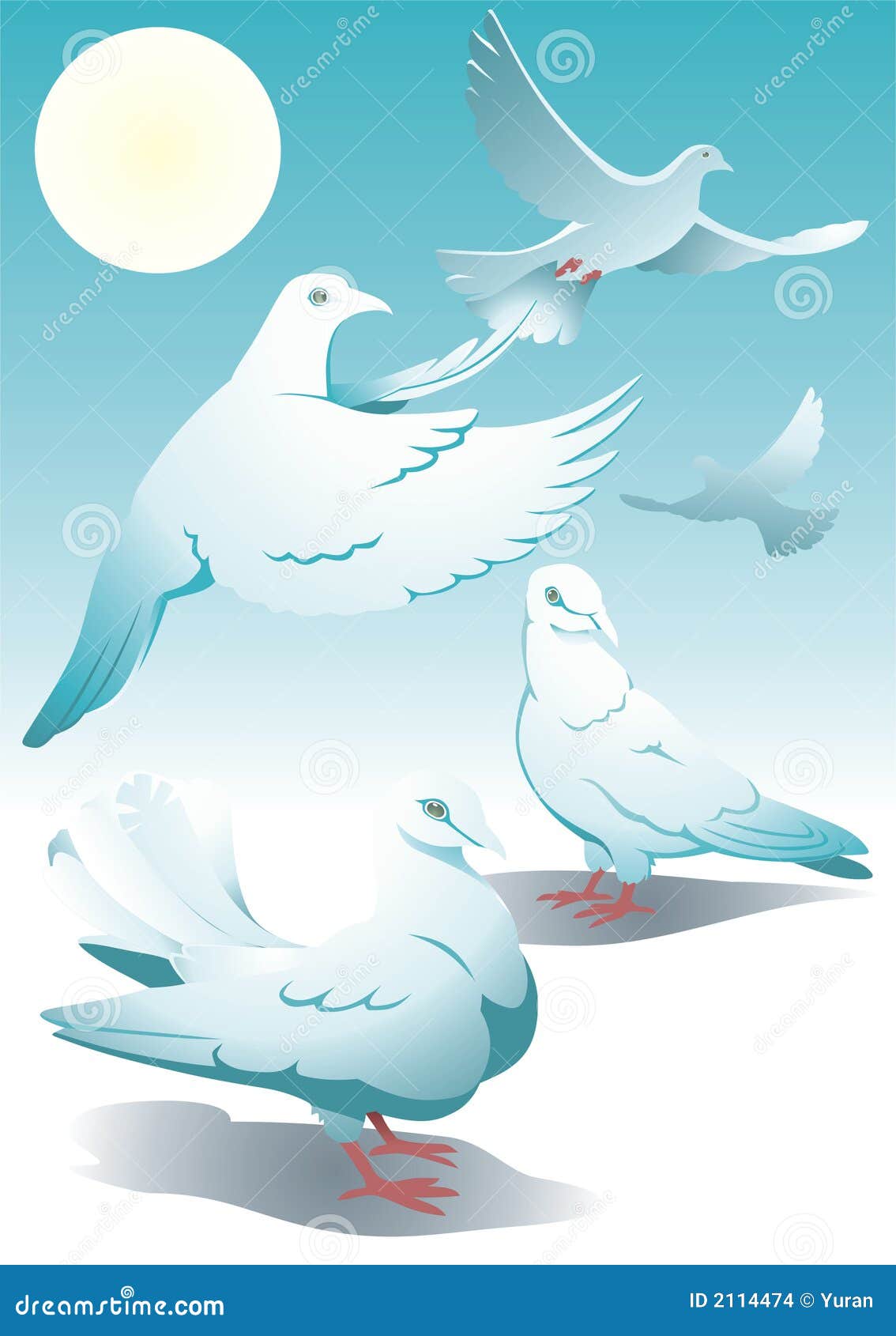 Tauben vektor abbildung. Illustration von frei, himmel - 2114474