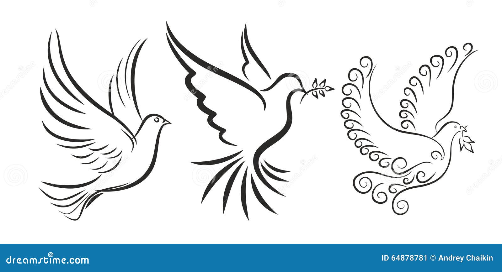 Tauben vektor abbildung. Illustration von stadt, symbol - 64878781