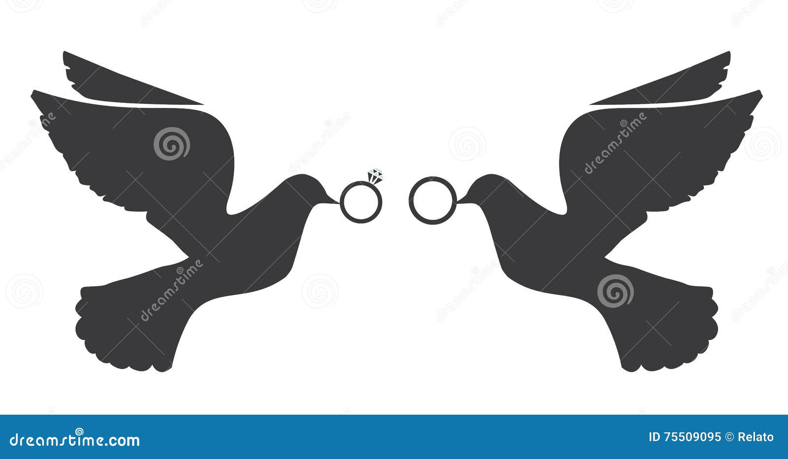 Tauben mit Ringen vektor abbildung. Illustration von ruhig - 75509095