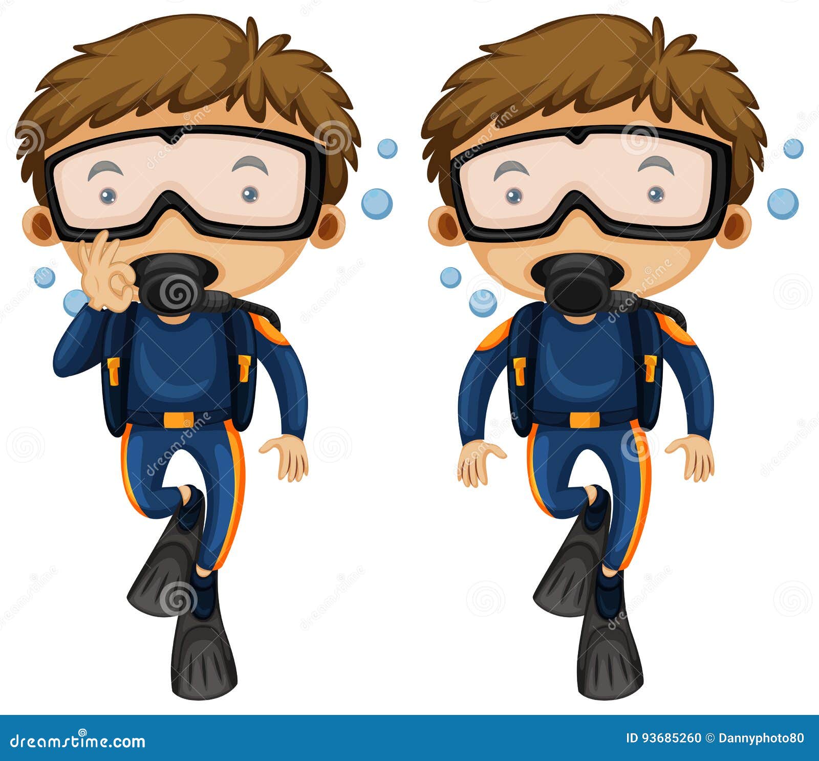 Taucher und Handzeichen vektor abbildung. Illustration von graphik ...