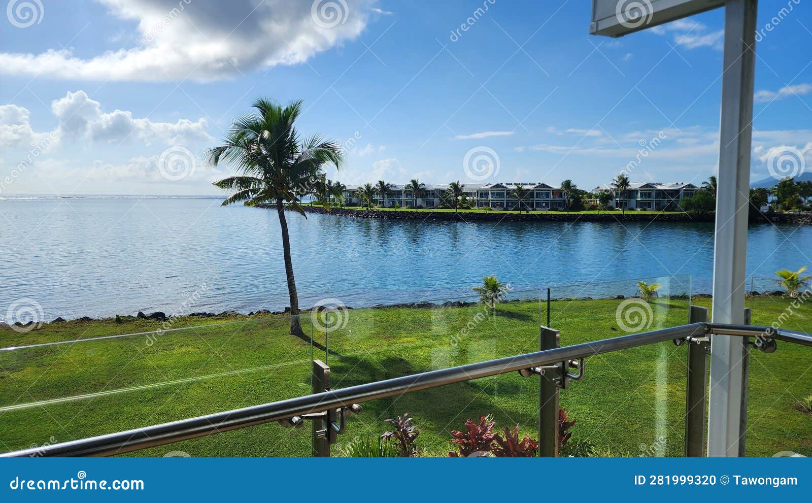 Taumeasina Island Resort Water Front View Stock Photo - Image of ...