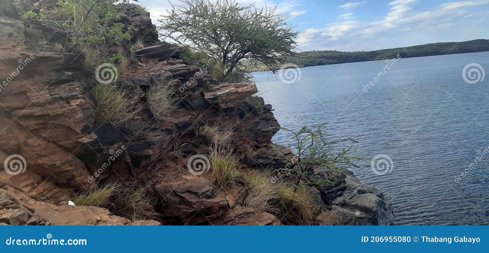 Taung Dam Rocks stock photo. Image of terrain, reservoir - 206955080
